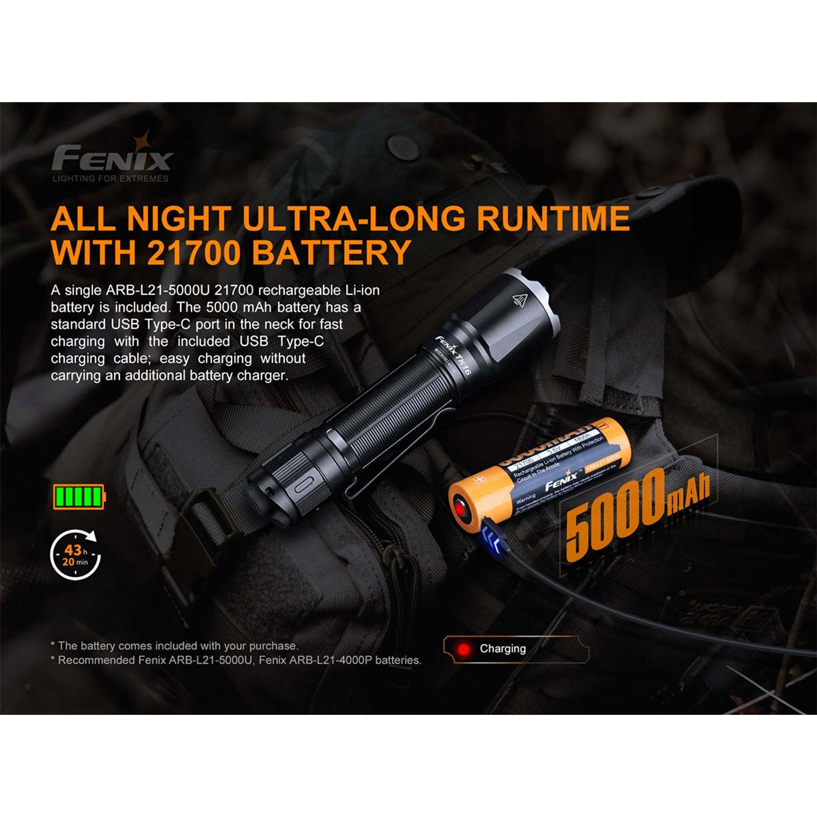 Fenix TK16 V2.0 Tactical Flashlight - Hillmalaya